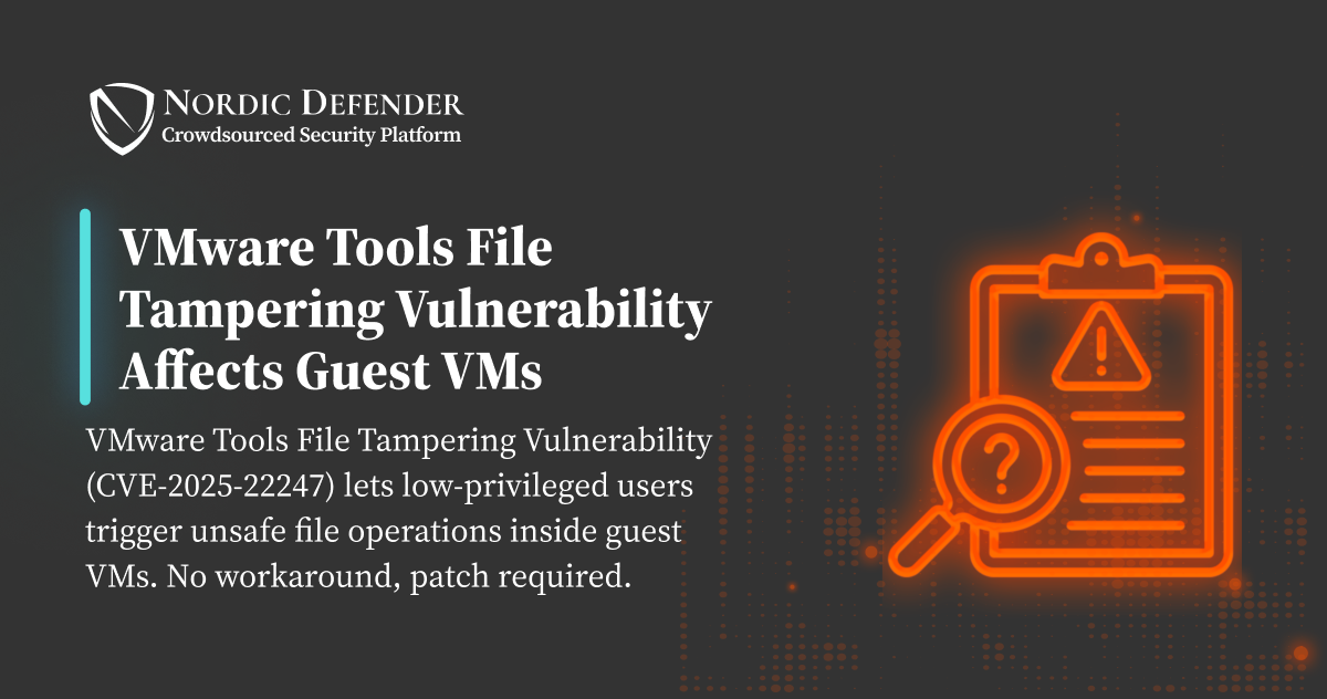 VMware Tools File Tampering Vulnerability in VMs