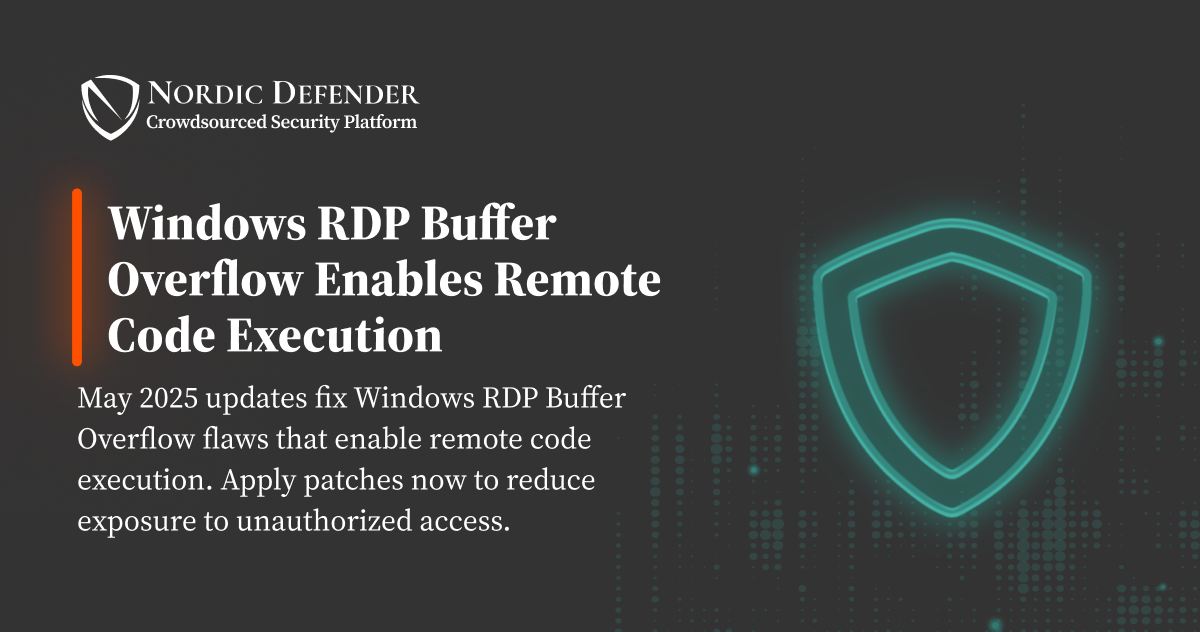 Windows RDP Buffer Overflow Enables Remote Code Execution
